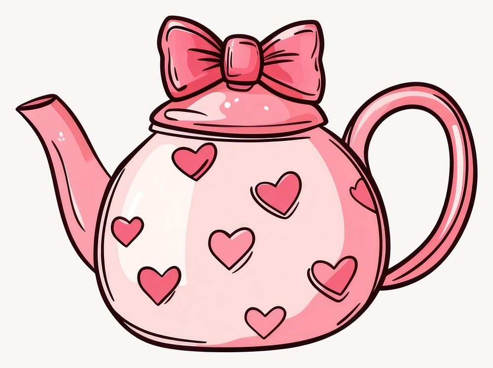 Red tiny heart patterned tea | Free Vector - rawpixel