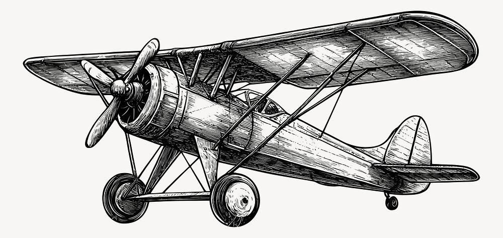 Airplane art aircraft drawing vector | Free Vector - rawpixel