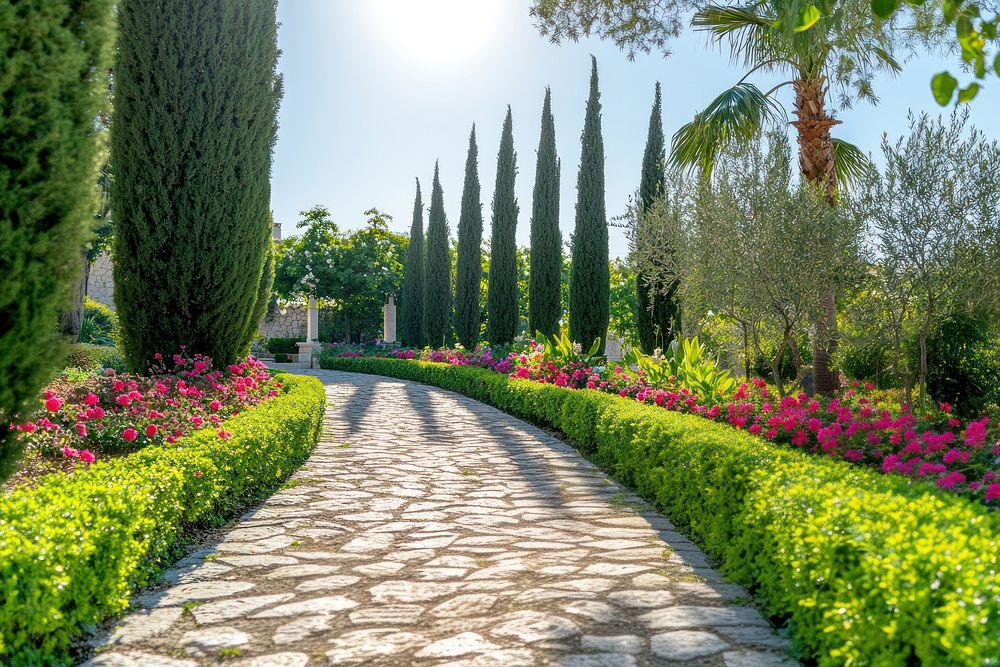 Colorful spring flower garden trees | Free Photo - rawpixel