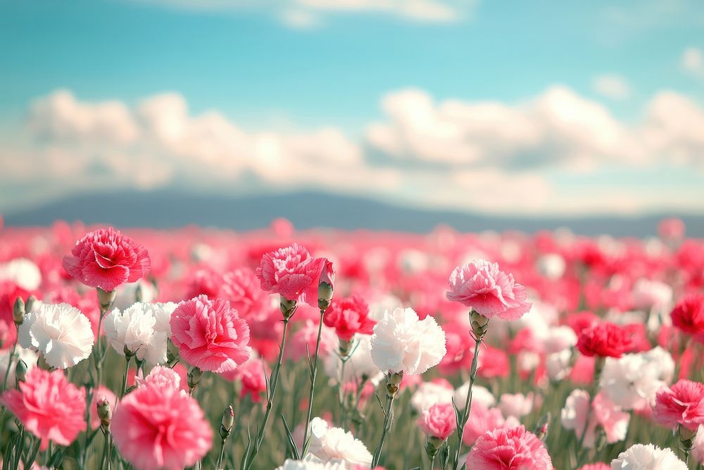 Carnation flower fields carnation flowers | Free Photo - rawpixel