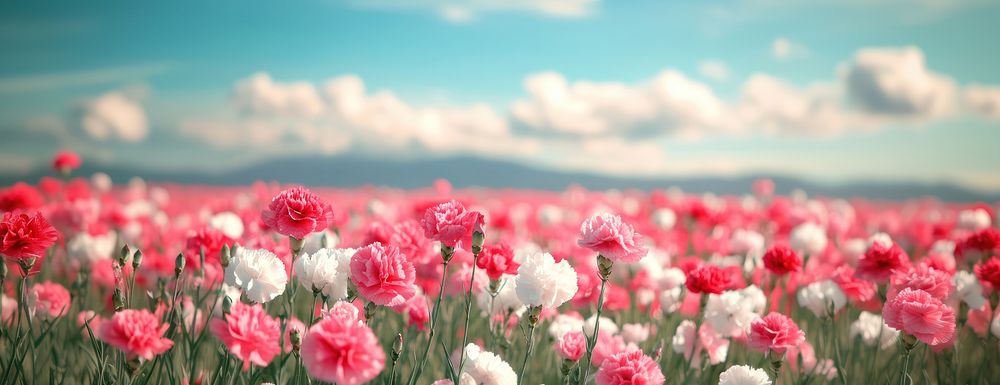 Carnation flower fields carnations sky | Free Photo - rawpixel