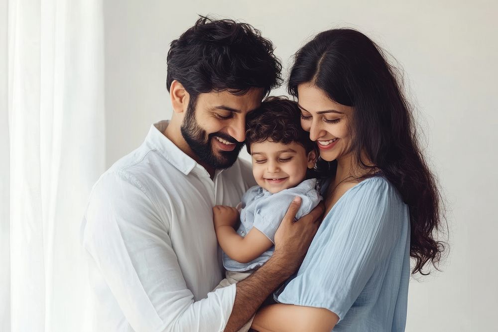 Indian family portrait hugging happy. | Free Photo - rawpixel