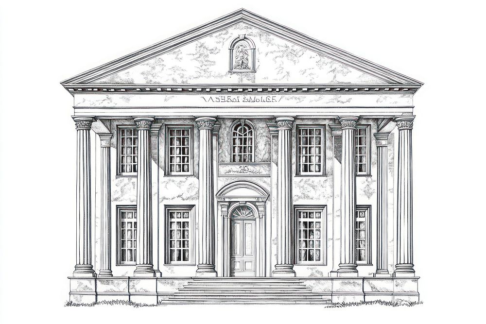 Georgian Architecture drawing art illustrated. | Free Photo ...