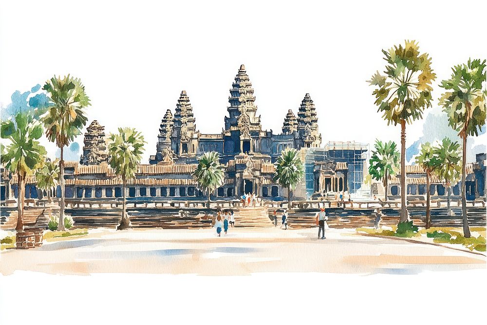 Angkor wat angkor wat landmark | Free Photo Illustration - rawpixel