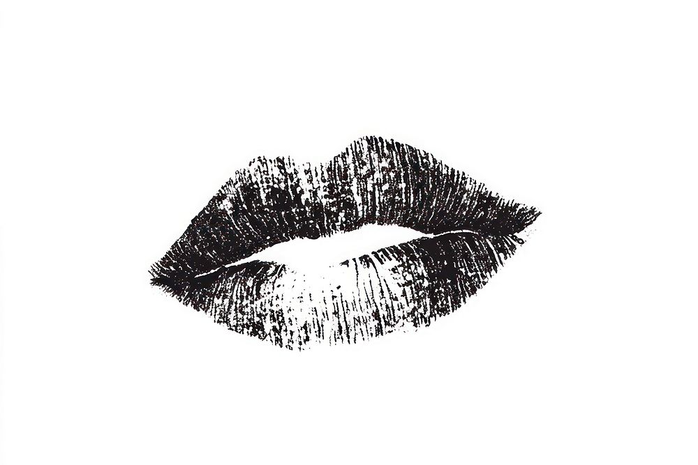 Kiss mark print black white. | Free Photo Illustration - rawpixel