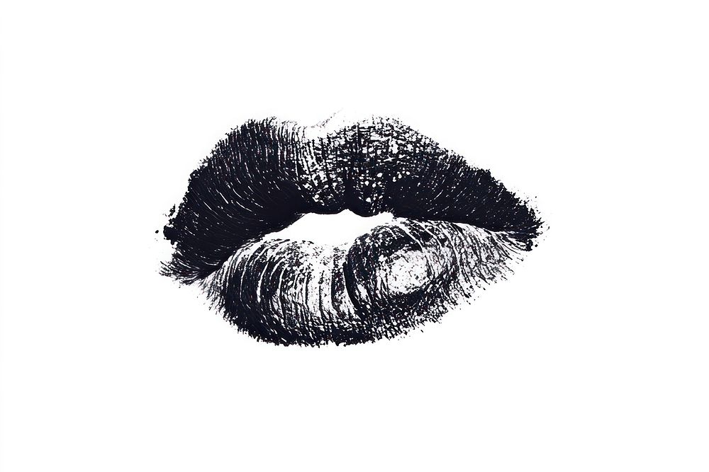 Kiss mark print black white | Free Photo Illustration - rawpixel