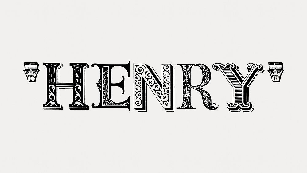 Henry word classic alphabet art | Free Vector - rawpixel