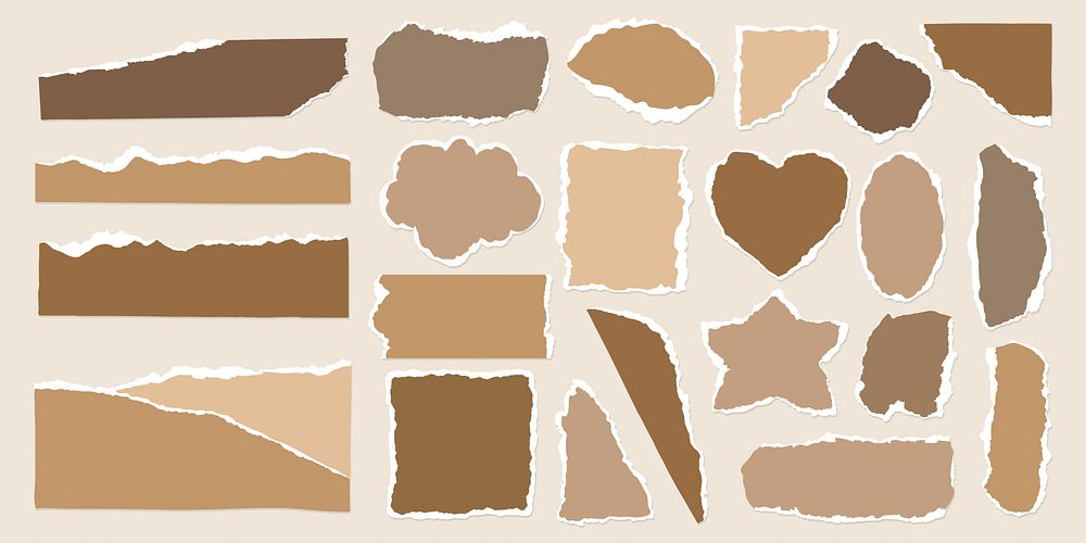 Collection torn paper shapes various | Free Vector - rawpixel