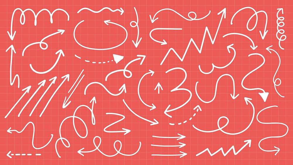 White arrows and squiggles red | Premium Vector - rawpixel