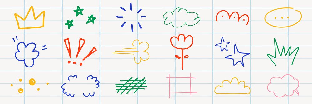 Colorful doodles grid paper. Doodles | Premium Vector - rawpixel