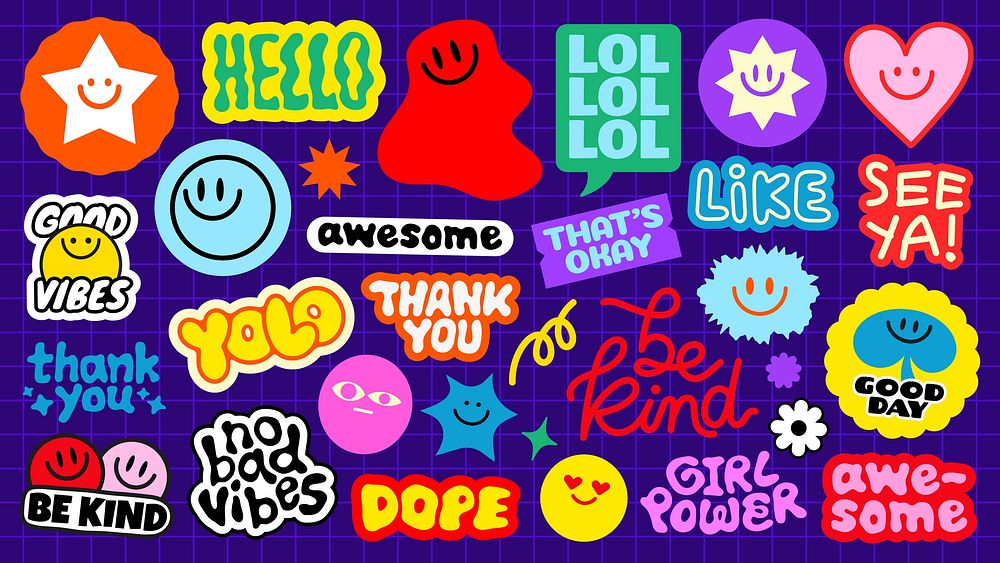 Colorful stickers positive messages like | Premium Vector - rawpixel