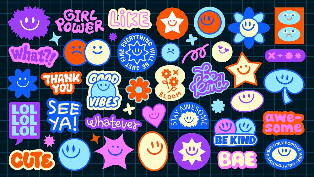 Colorful stickers positive messages like | Premium Vector - rawpixel