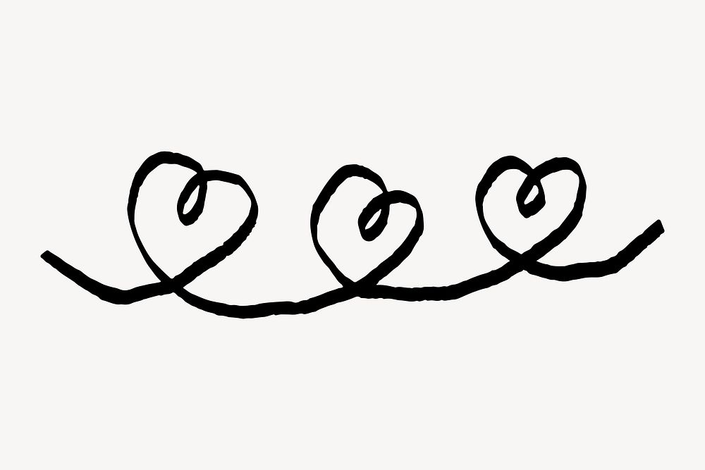 Three hearts line art, Valentine's | Free Photo Illustration - rawpixel