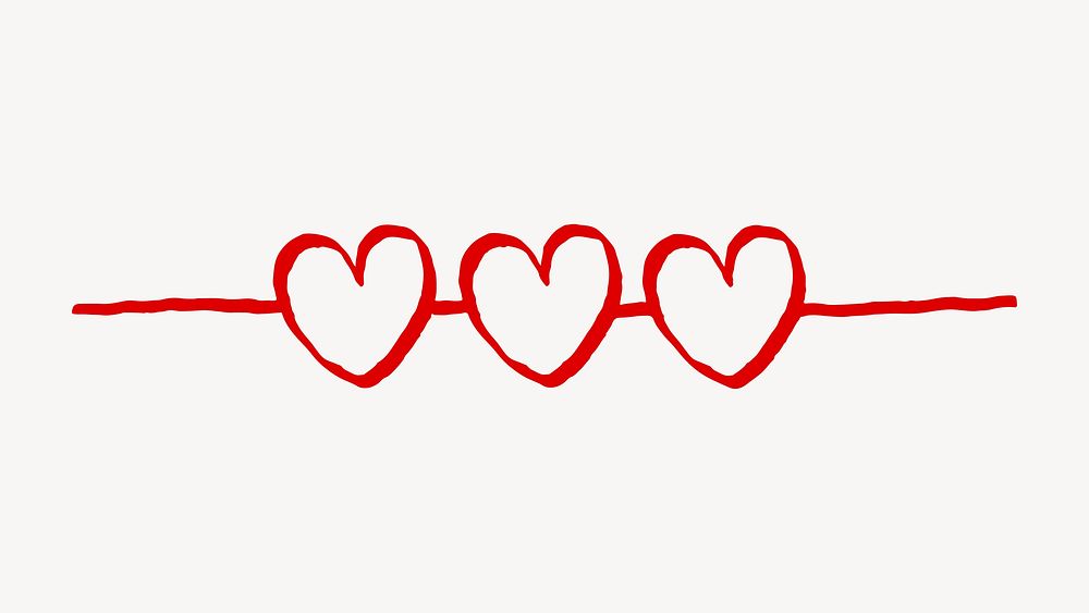 Four red hearts line, Valentine's | Free Photo Illustration - rawpixel