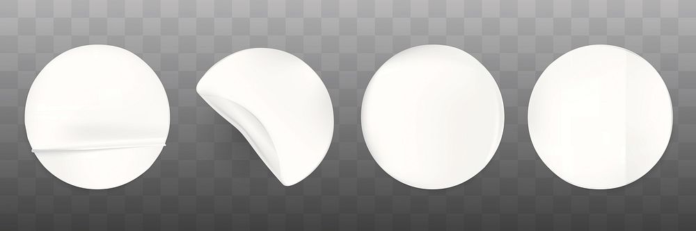 Set four white round stickers | Free Vector - rawpixel