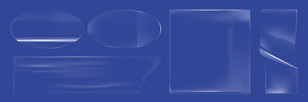 Set transparent plastic overlays blue | Free Vector - rawpixel