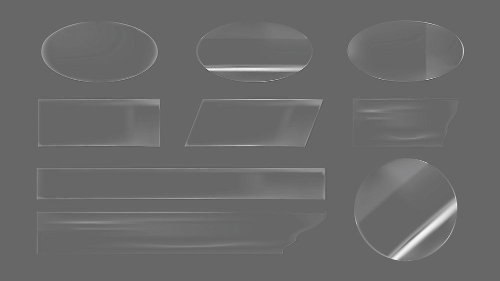 Transparent glass shapes gray background. | Free Vector - rawpixel