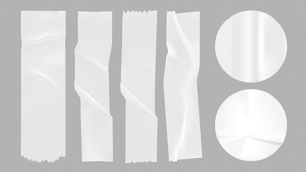 Set white adhesive tapes, various | Free Vector - rawpixel