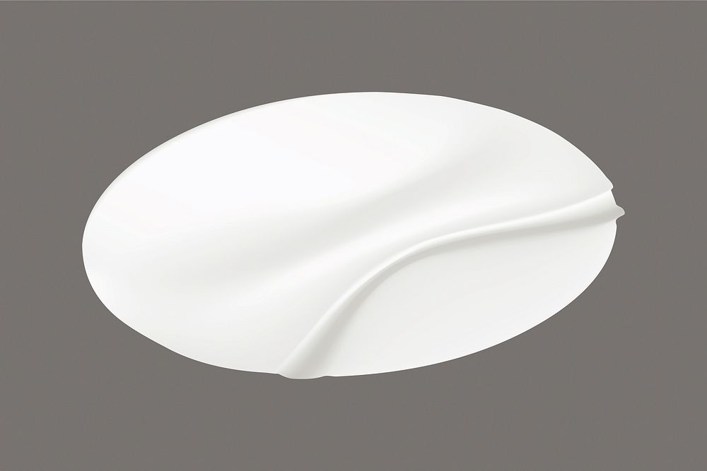 Abstract white oval shape sticker | Free Photo Illustration - rawpixel