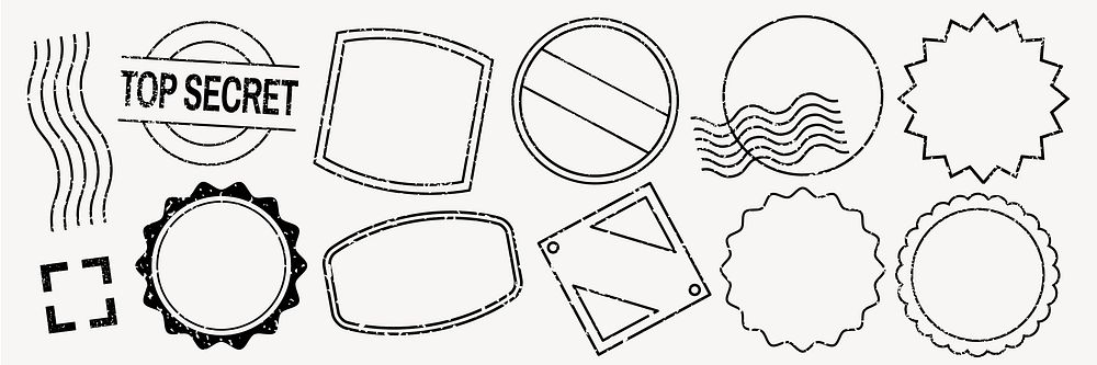 Set stamp designs, featuring various | Free Vector - rawpixel