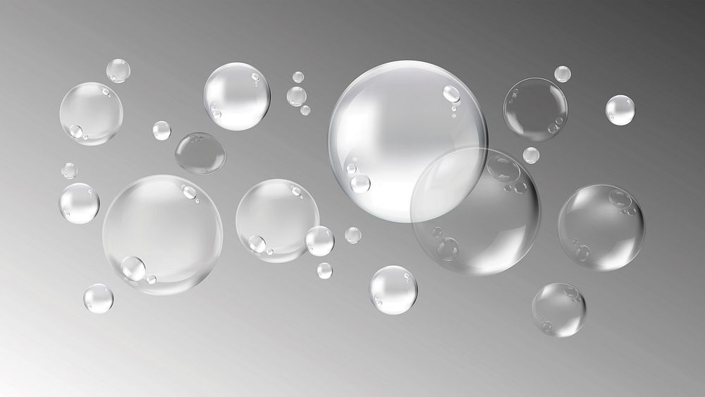 Floating transparent bubbles gray background. | Free Vector - rawpixel
