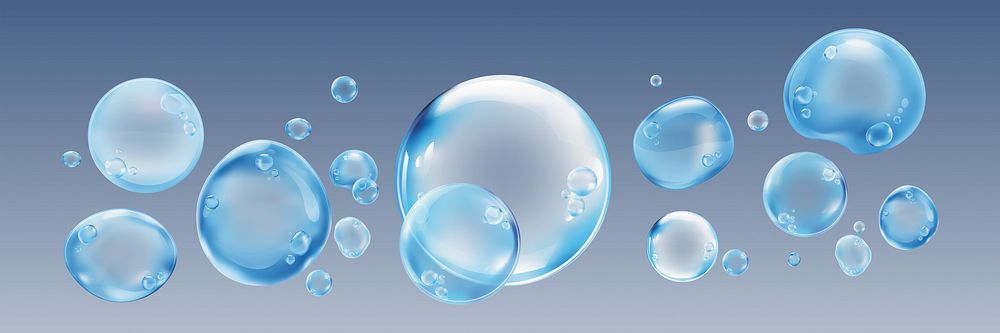 Floating blue bubbles gradient background. | Free Vector - rawpixel