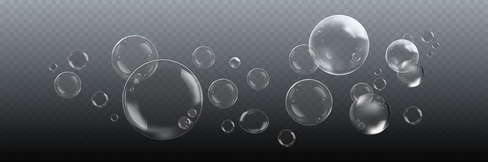 Transparent bubbles floating dark background. | Free Vector - rawpixel