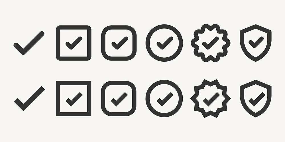 Set check mark icons various | Free Vector - rawpixel