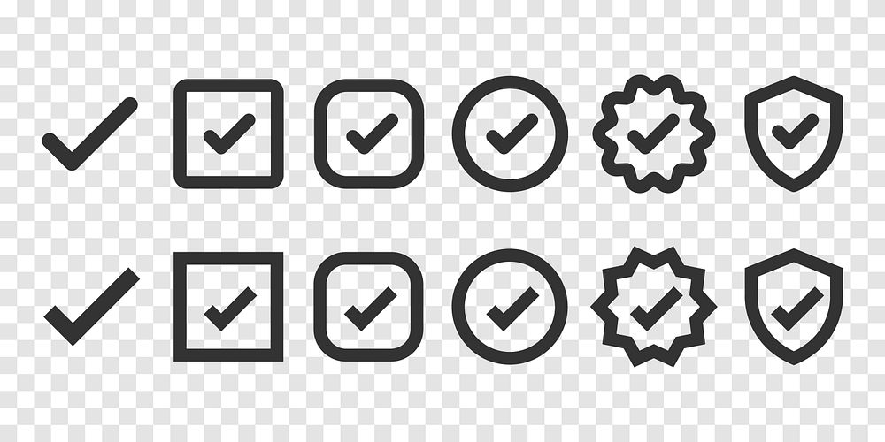 Set check mark icons various | Free Vector - rawpixel