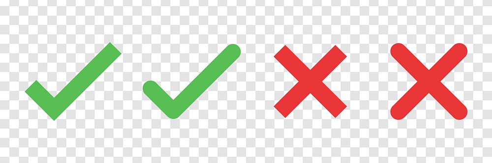Green check marks red crosses | Free Vector - rawpixel