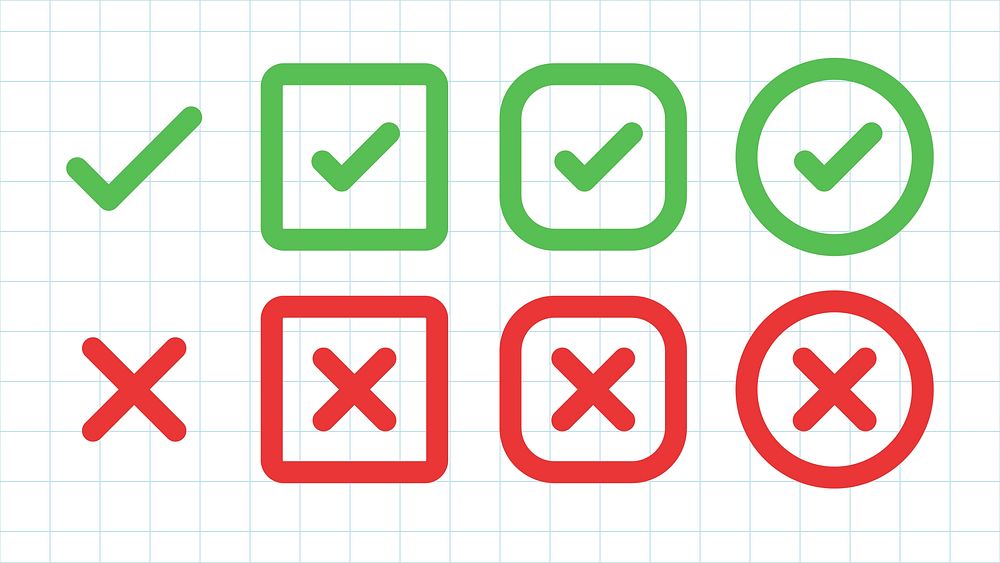 Green check marks and red | Free Vector - rawpixel