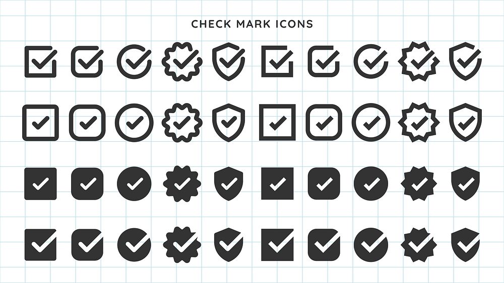 Set check mark icons various | Free Vector - rawpixel