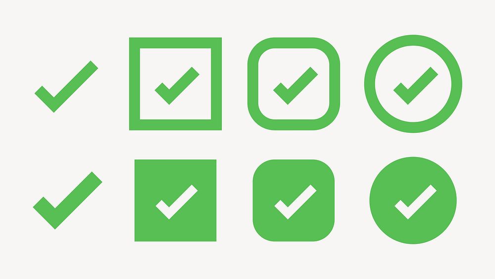 Set green check marks various | Free Vector - rawpixel
