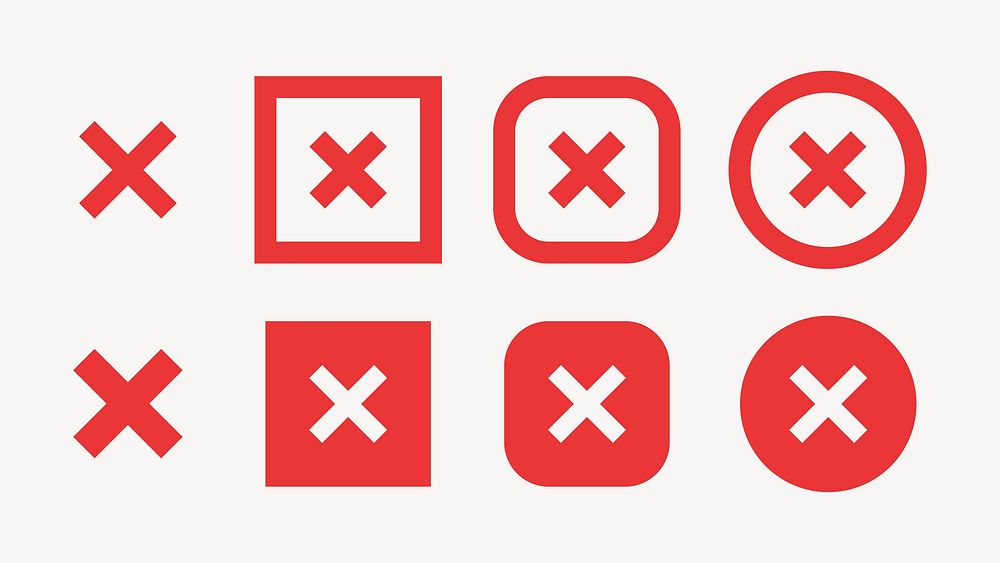 Set red X icons various | Free Vector - rawpixel