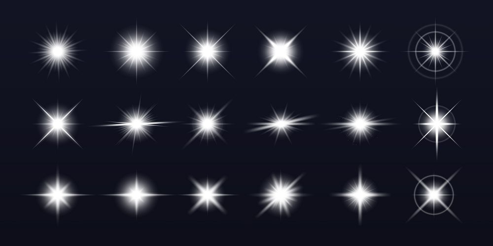Set 16 glowing starburst effects | Free Vector - rawpixel