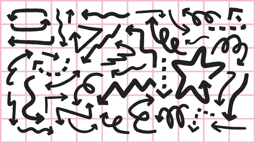 collection hand-drawn arrows and doodles. | Premium Vector - rawpixel