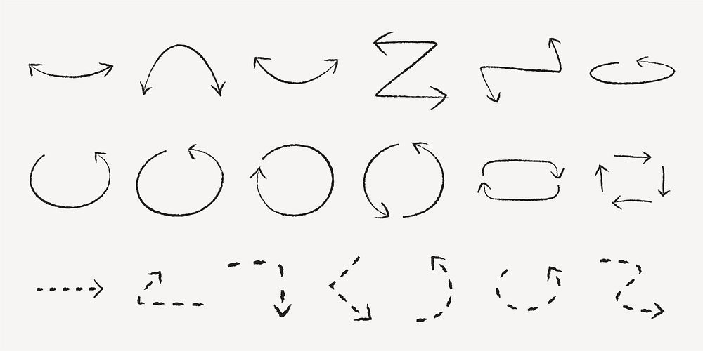 Various hand-drawn arrows different styles | Premium Vector - rawpixel
