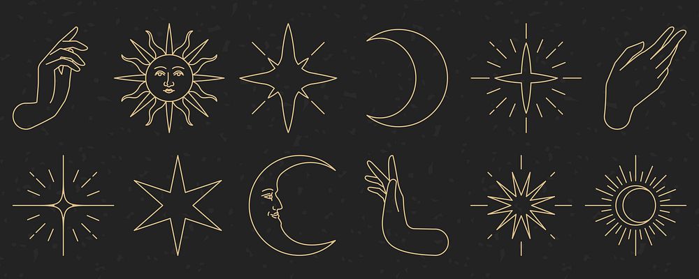 Minimalist celestial line art sun, | Free Vector - rawpixel