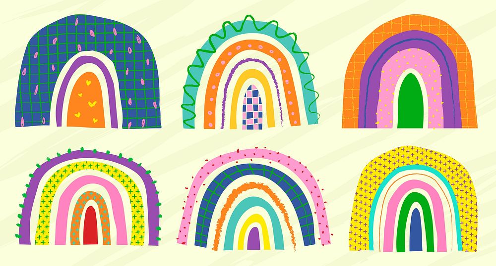Colorful abstract rainbows vibrant patterns. | Free Vector - rawpixel