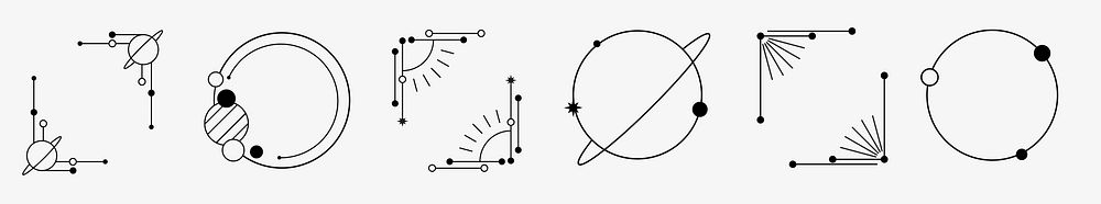 Abstract geometric line art circles, | Free Vector - rawpixel