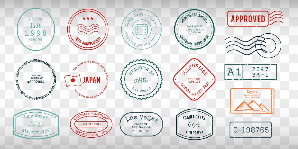 Collection vintage stamps postmarks, featuring | Free Vector - rawpixel