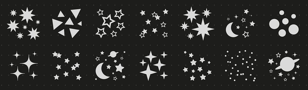 Collection various star and moon | Free Vector - rawpixel