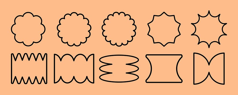 Collection abstract shapes wavy, star, | Free Vector - rawpixel