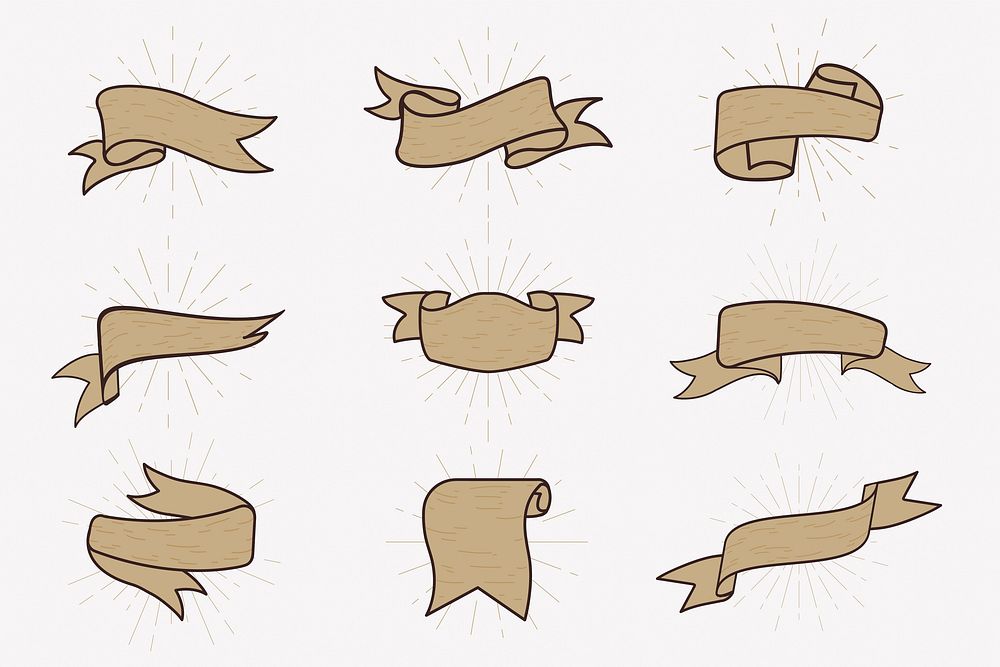 Set nine vintage-style banners. Decorative | Free Vector - rawpixel