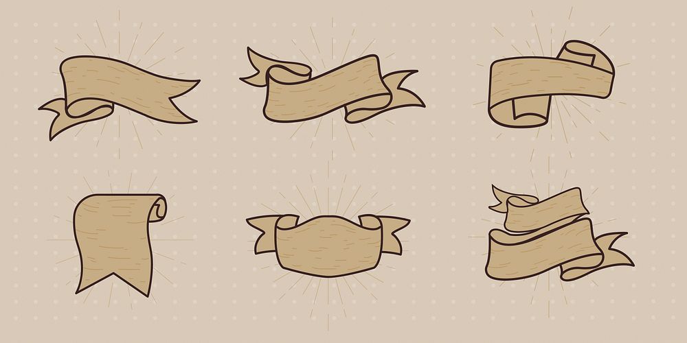 Set six vintage-style banners. Each | Free Vector - rawpixel