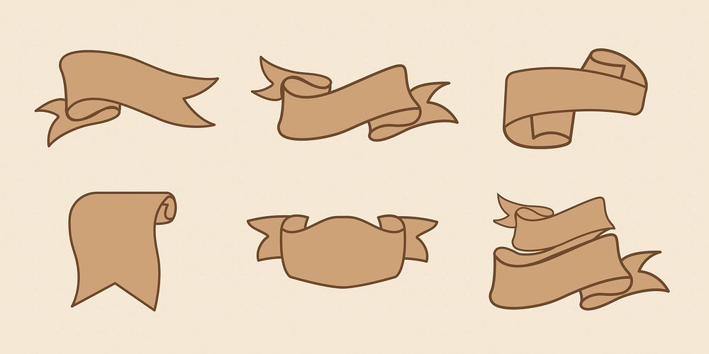 Set six brown banners various | Free Vector - rawpixel
