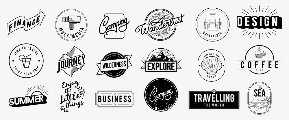 Collection vintage-style logos themes like | Free Vector - rawpixel