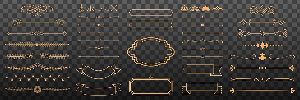 Elegant gold decorative dividers and | Free Vector - rawpixel