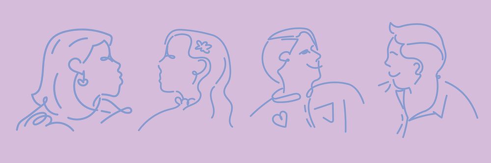 Minimalist line art diverse people, | Free Vector - rawpixel