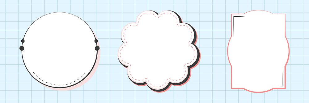 Three decorative label templates grid | Free Vector - rawpixel